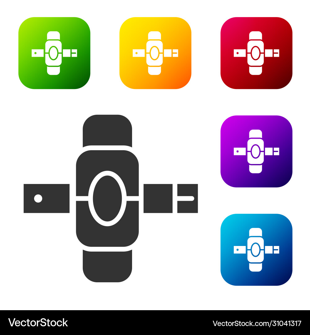 Black knee pads icon isolated on white background Vector Image