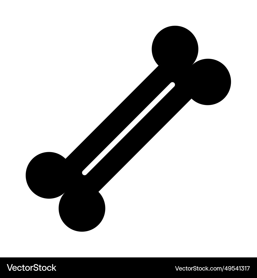 Bone glyph icon for personal and commercial use Vector Image