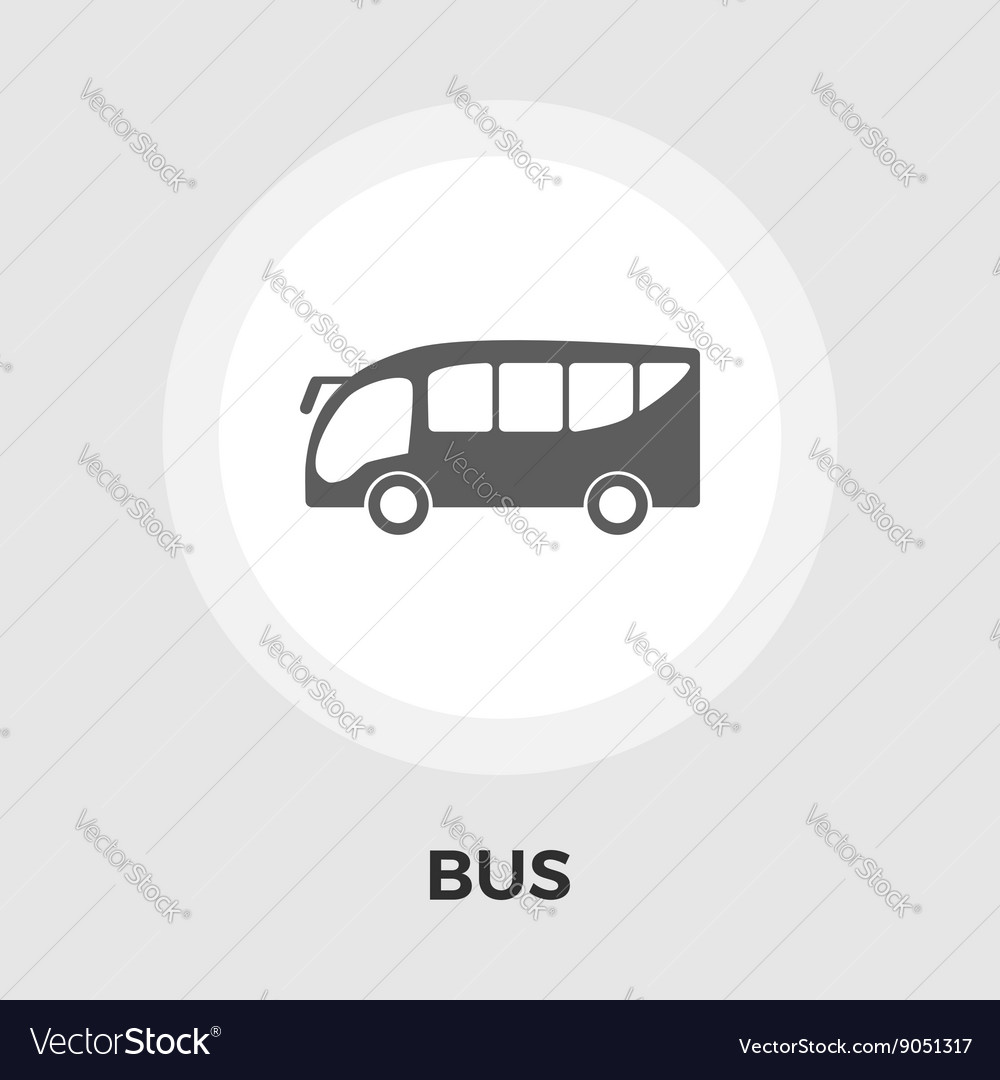 Bus flat icon Royalty Free Vector Image - VectorStock