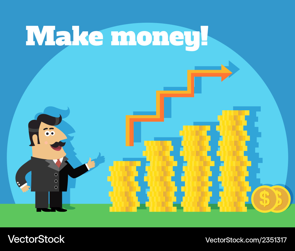 Business life make money concept Royalty Free Vector Image