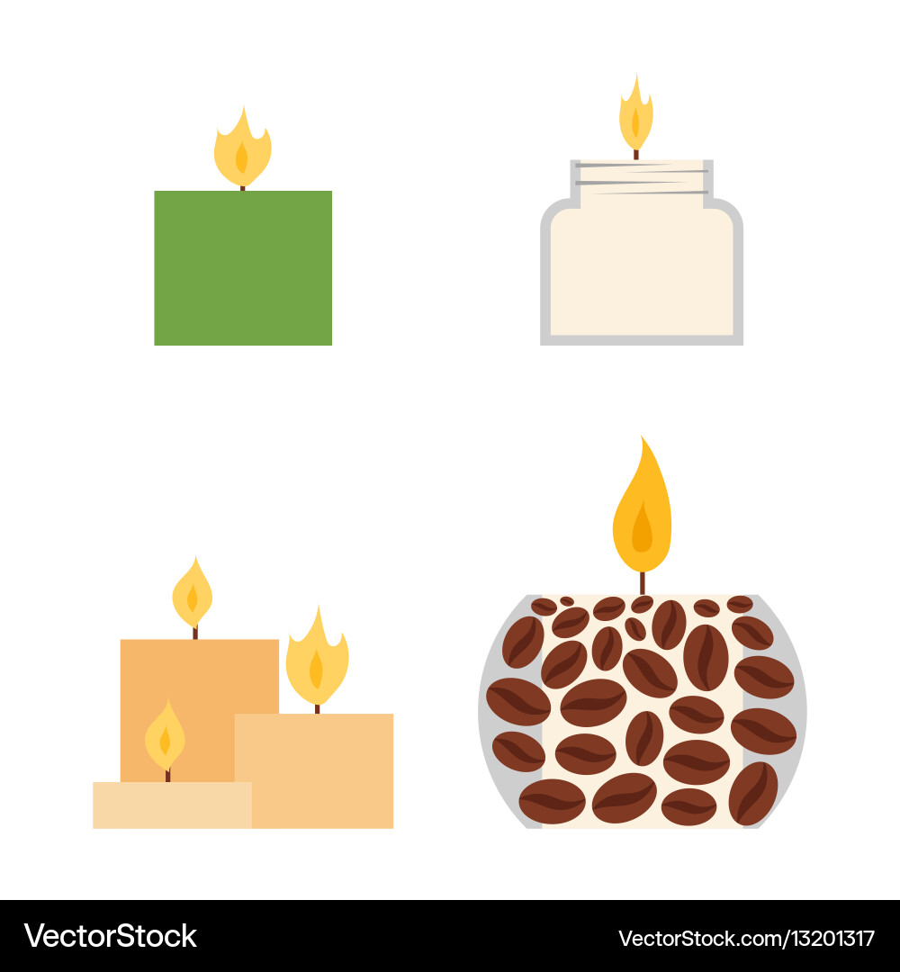 Candles romantic wax party decoration Royalty Free Vector