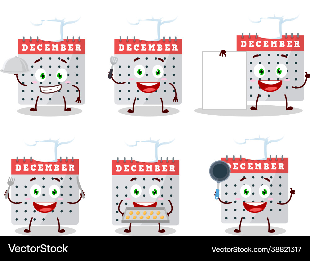 Cartoon character december calendar Royalty Free Vector