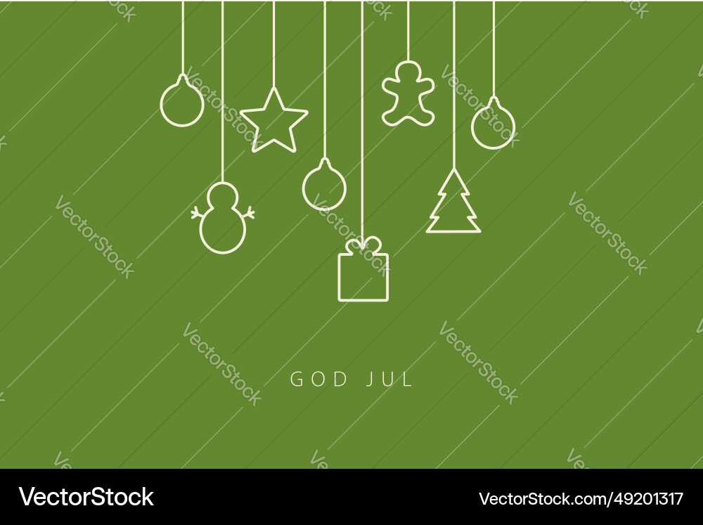 Christmas greeting card in swedish Royalty Free Vector Image