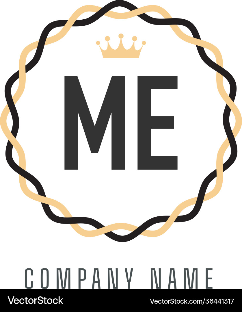 Initial letter me king logo concept vintage logo Vector Image