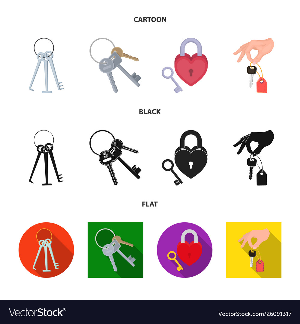 Isolated Object Key And Protection Sign Set Vector Image