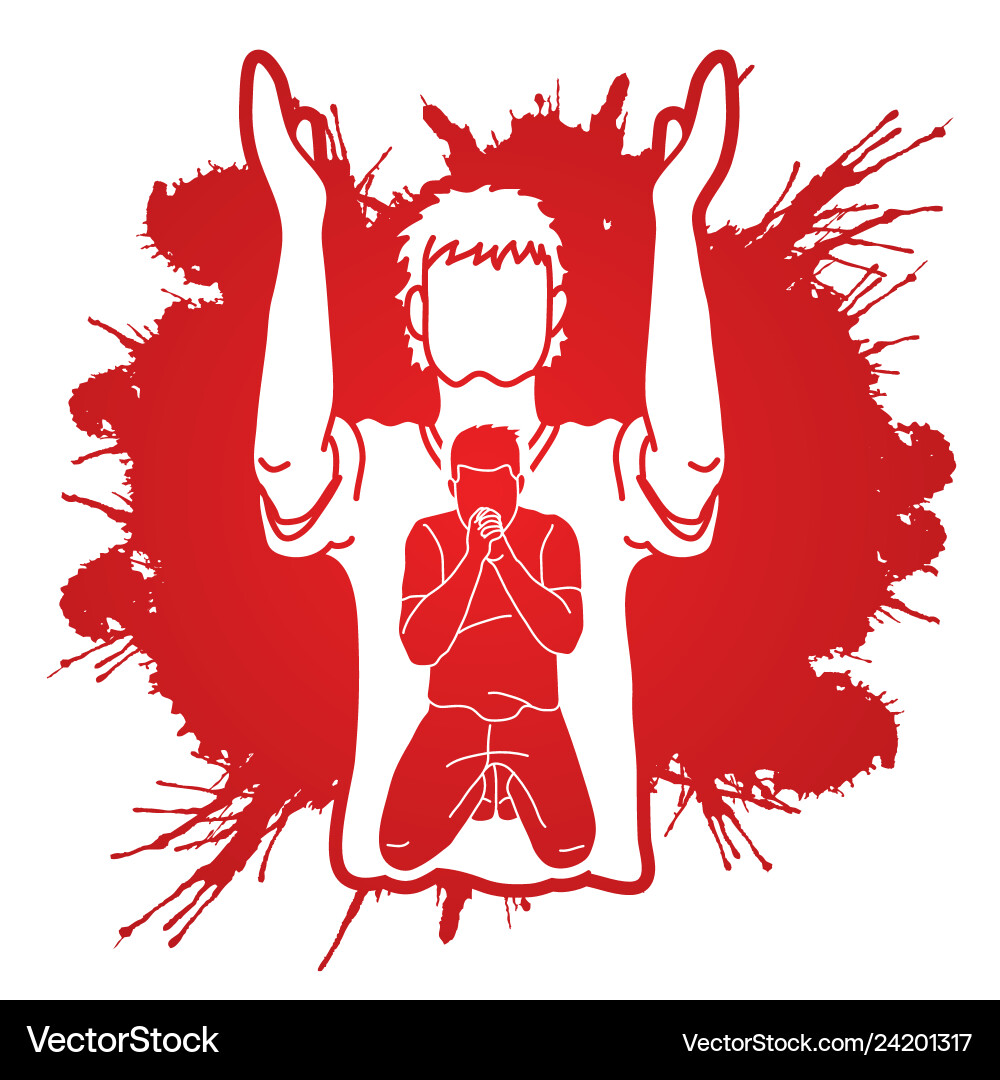 Man prayer praise to the lord Royalty Free Vector Image