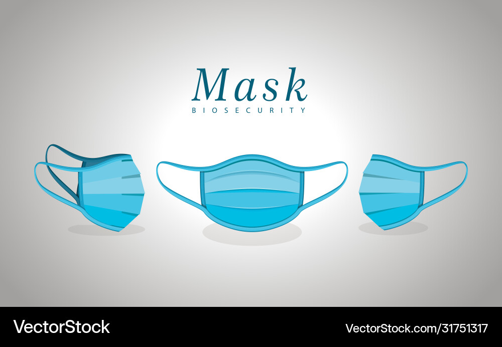 Medical blue masks design Royalty Free Vector Image
