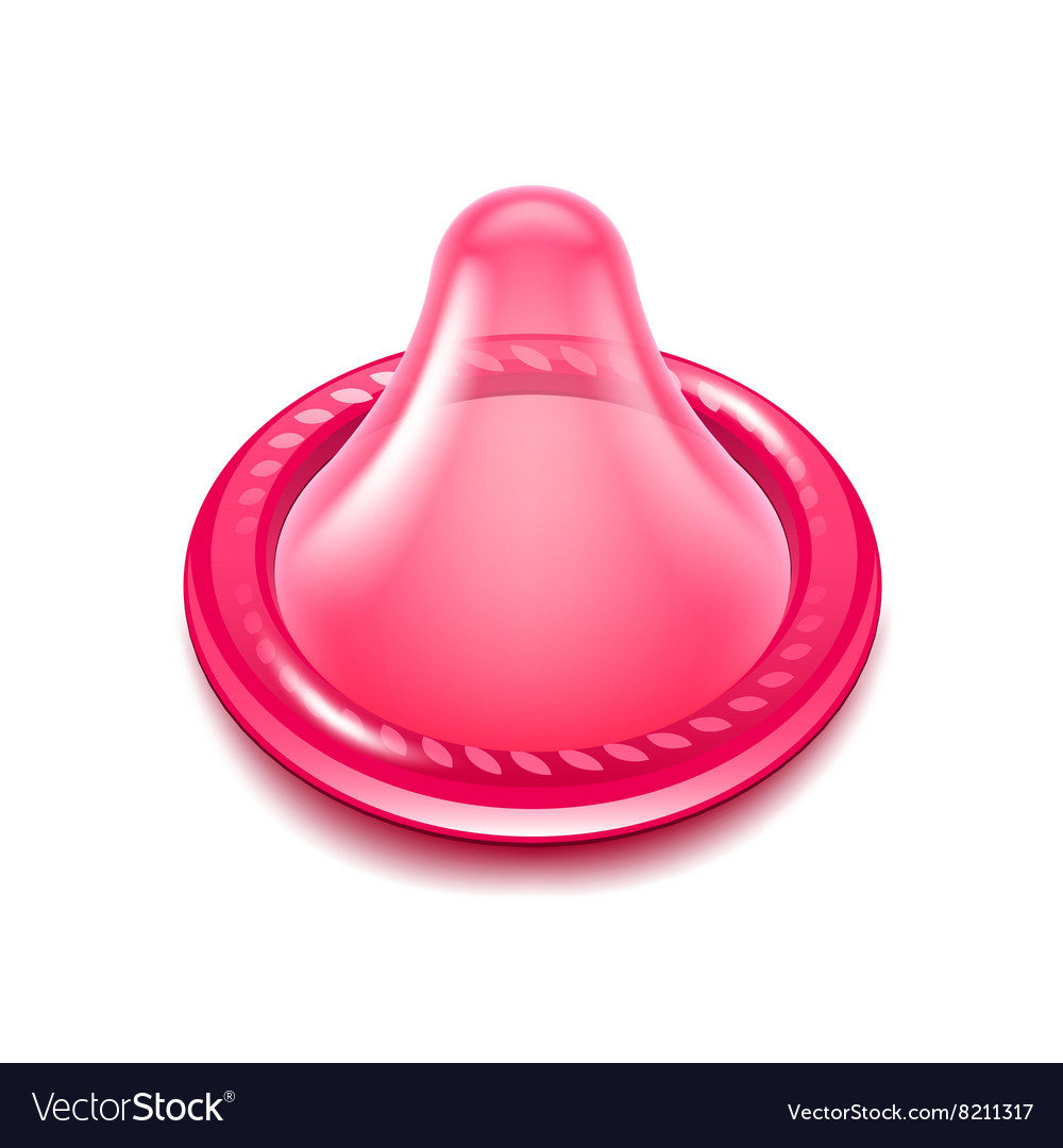 Pink Condom Isolated On White Royalty Free Vector Image