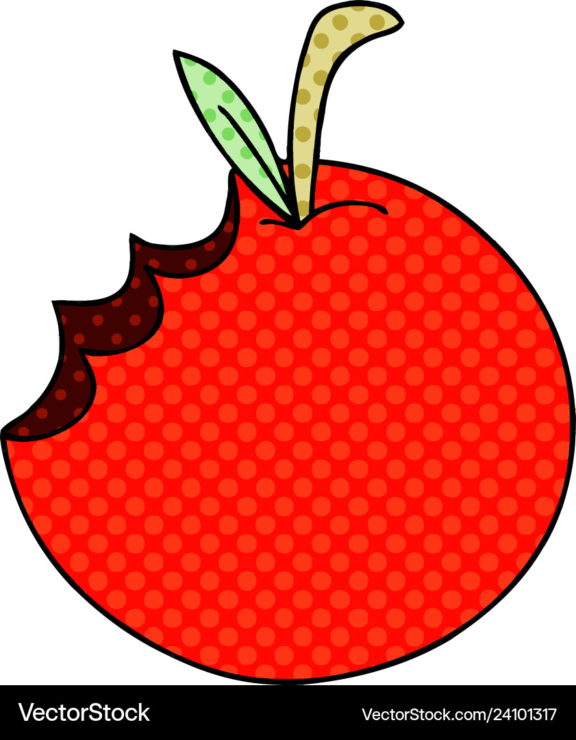Quirky comic book style cartoon apple Royalty Free Vector