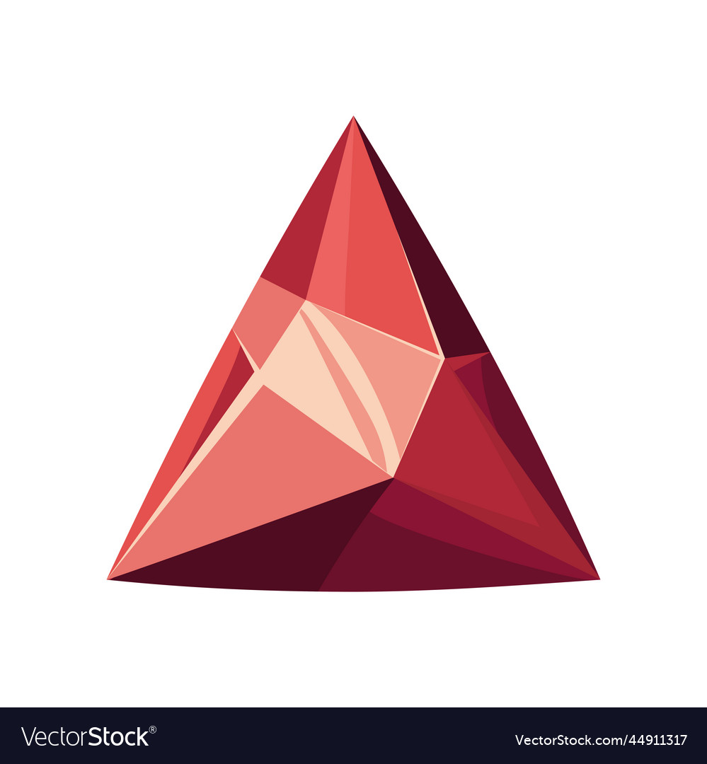 Red triangle shaped gem Royalty Free Vector Image