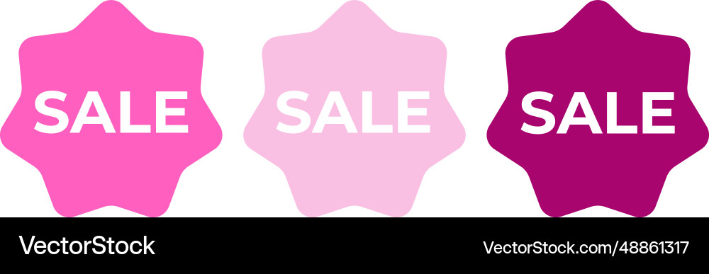 Sale icon discount pink Royalty Free Vector Image