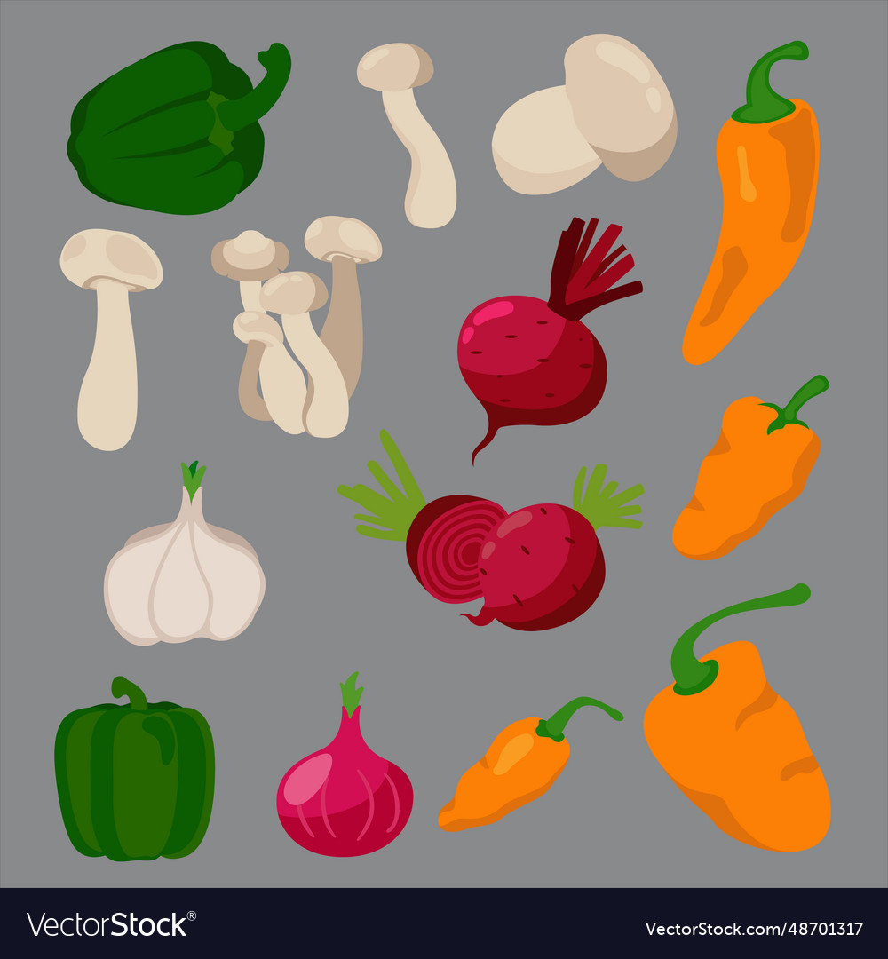 Set of vegetables collection Royalty Free Vector Image