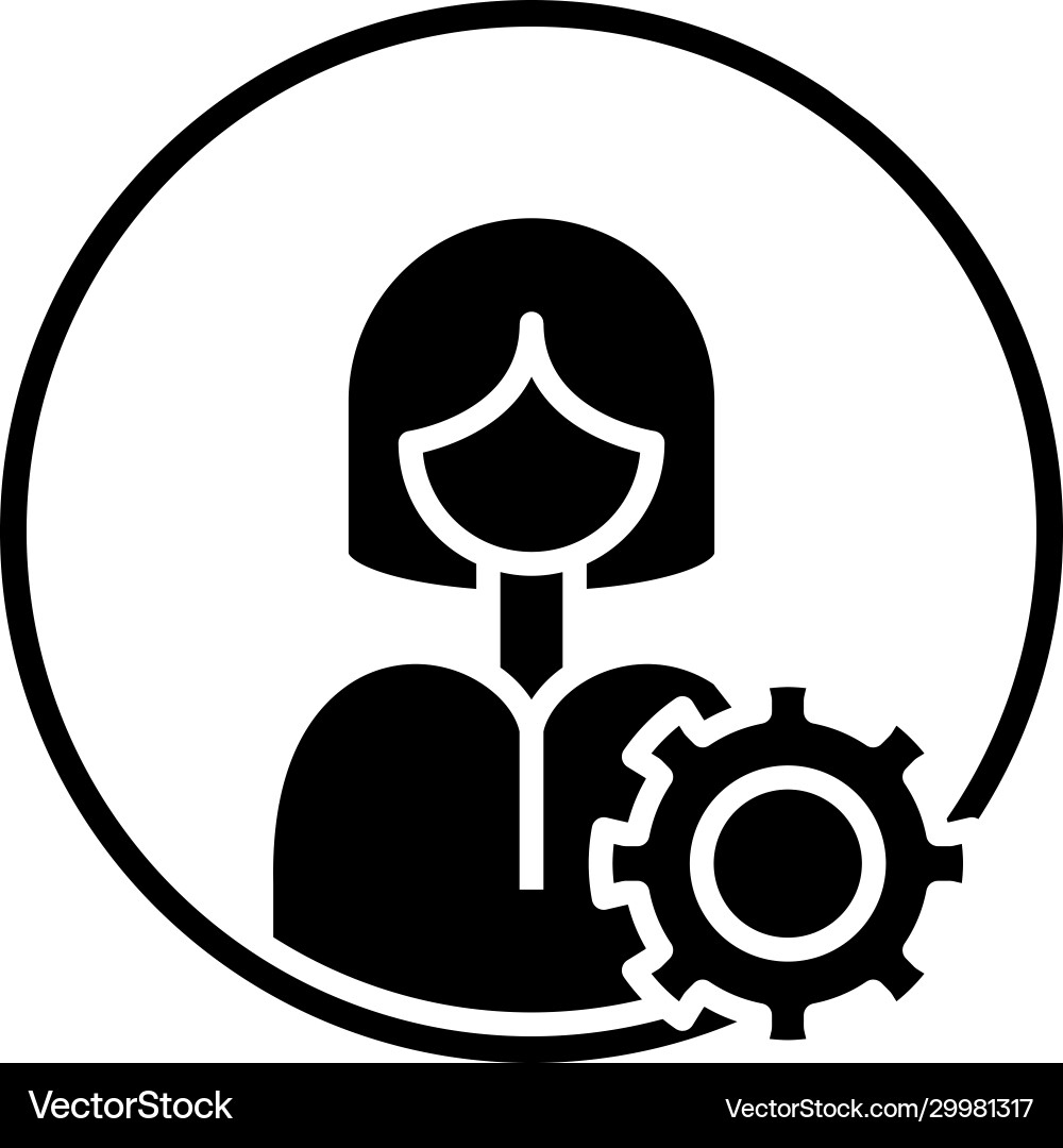Settings master black icon concept Royalty Free Vector Image