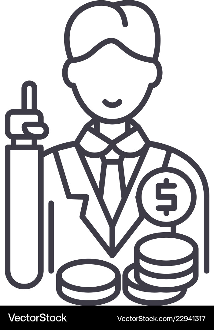 Smart investments line icon concept Royalty Free Vector