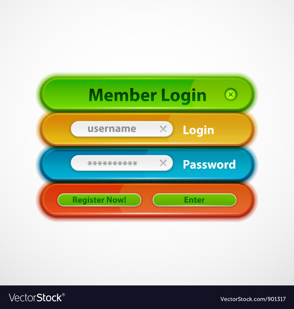 Web login form Royalty Free Vector Image - VectorStock