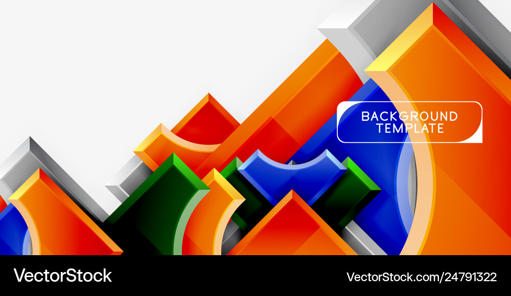 3d futuristic shapes abstract background Vector Image