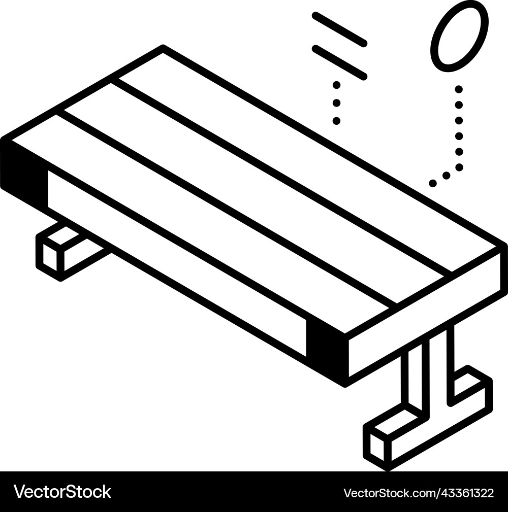 A gym flat bench line icon download Royalty Free Vector