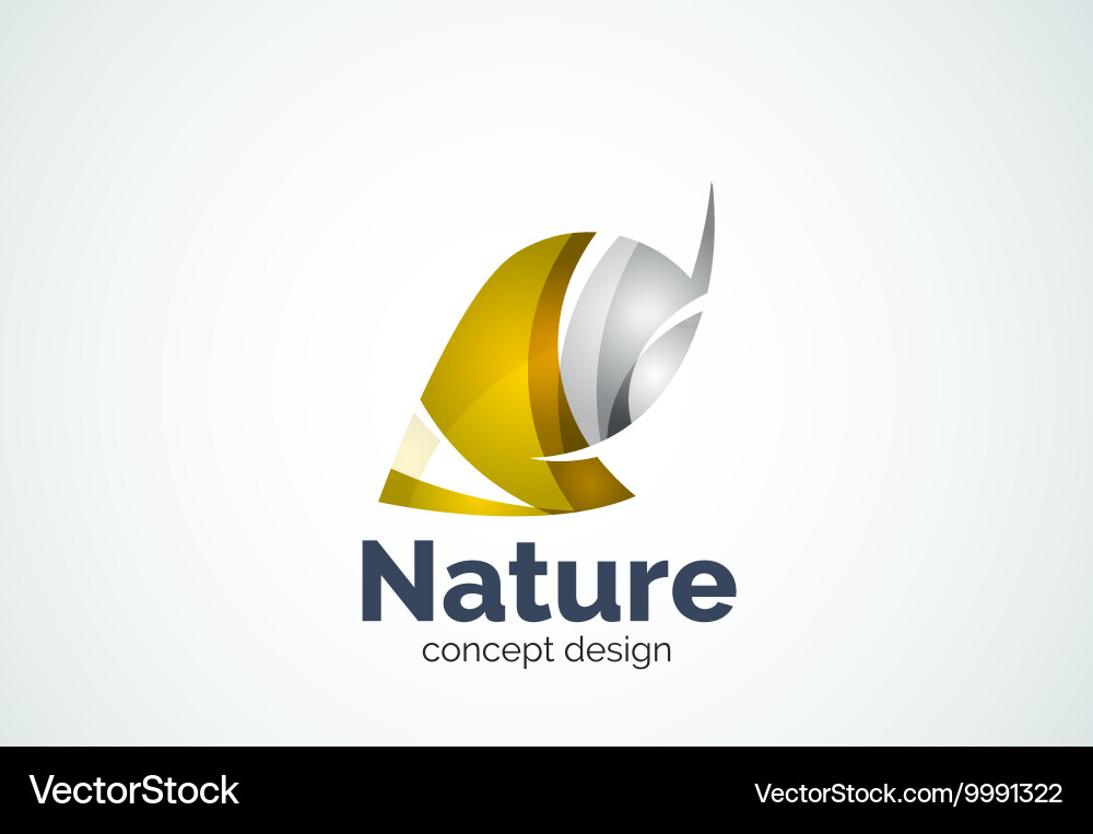 Abstract business company leaf logo template Vector Image
