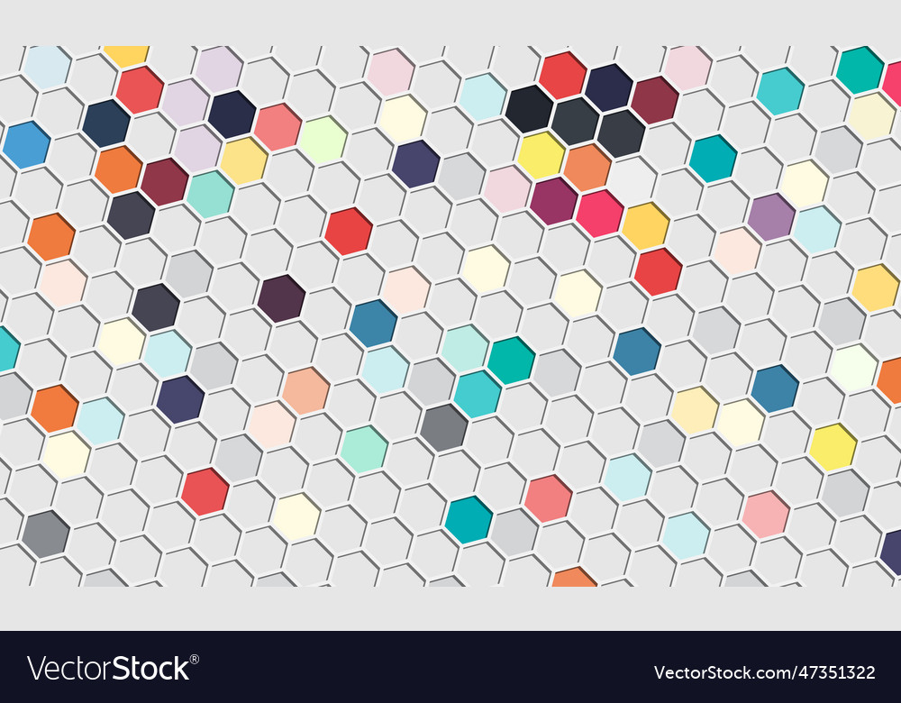 Abstract colorful hexagonal with shadow Royalty Free Vector