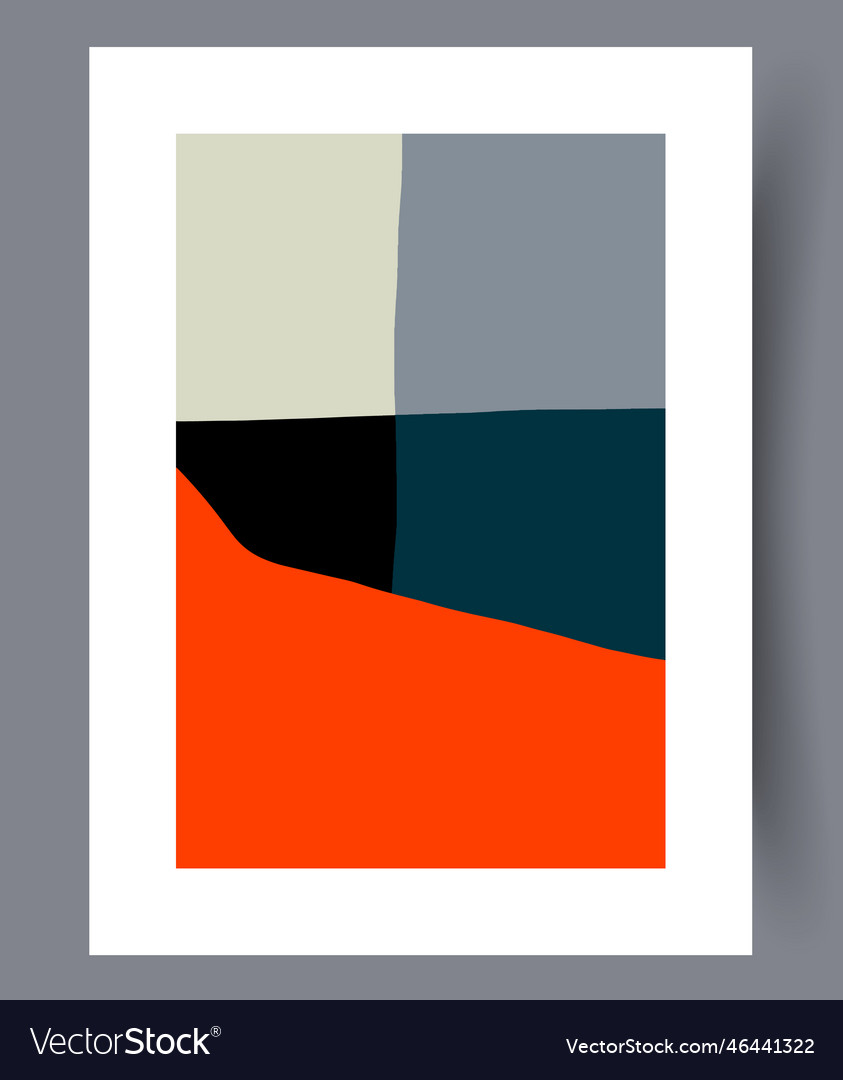 Abstract shapes geometric style wall art print Vector Image