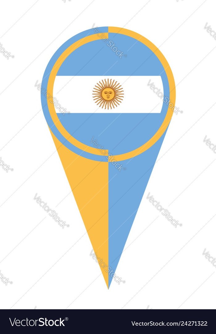 Argentina map pointer location flag Royalty Free Vector