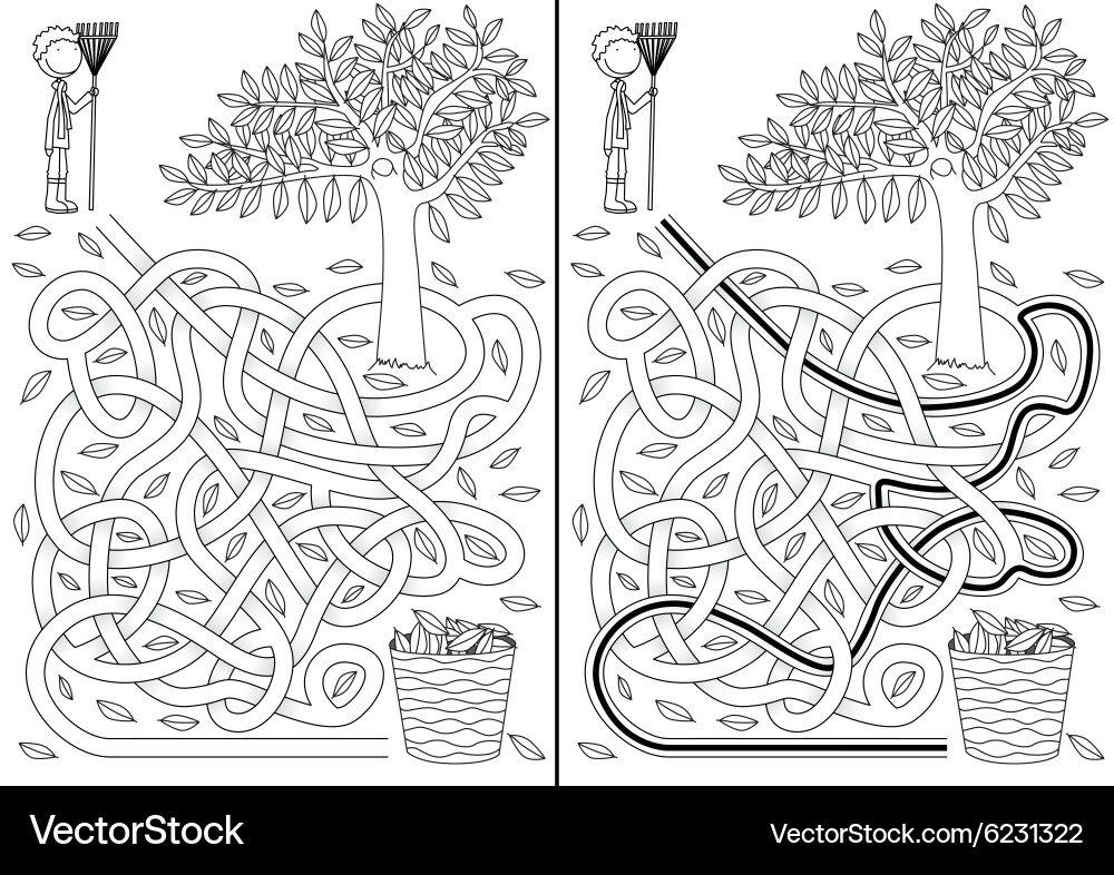 Autumn maze Royalty Free Vector Image - VectorStock