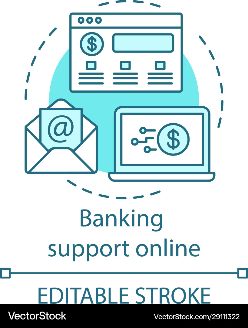 Banking support online concept icon bank Vector Image
