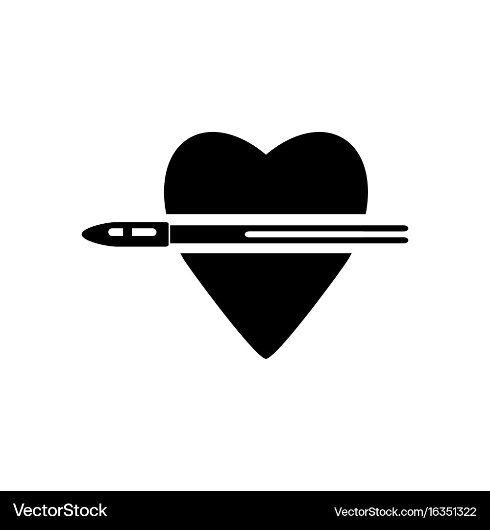 Black icon on white background bullet wounded Vector Image