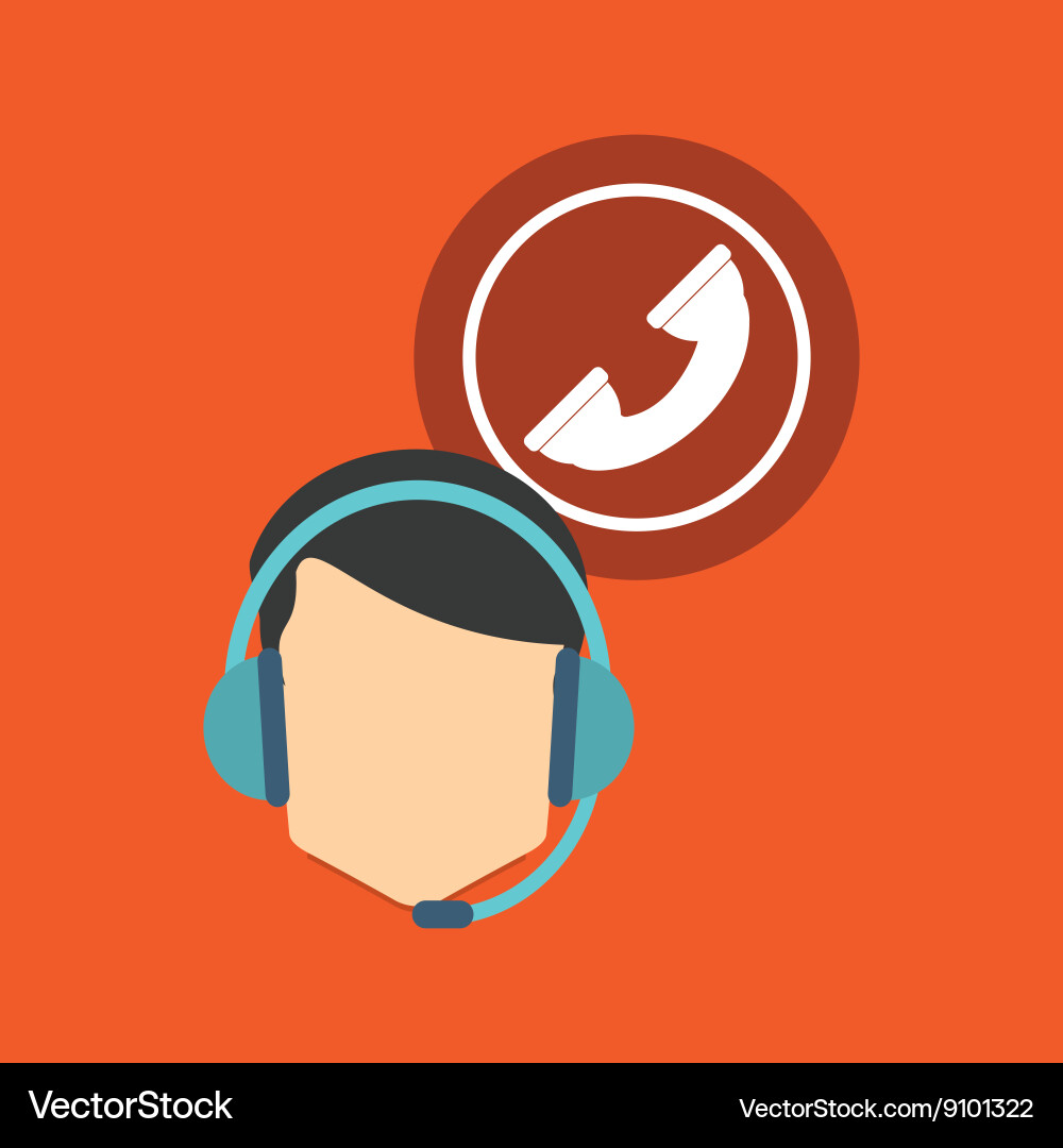 Call center design customer service icon flat Vector Image