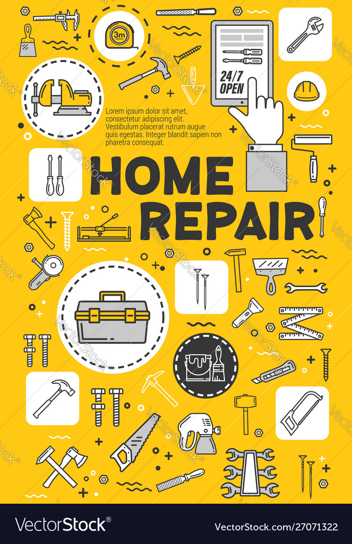Construction and diy instruments toolkit Vector Image