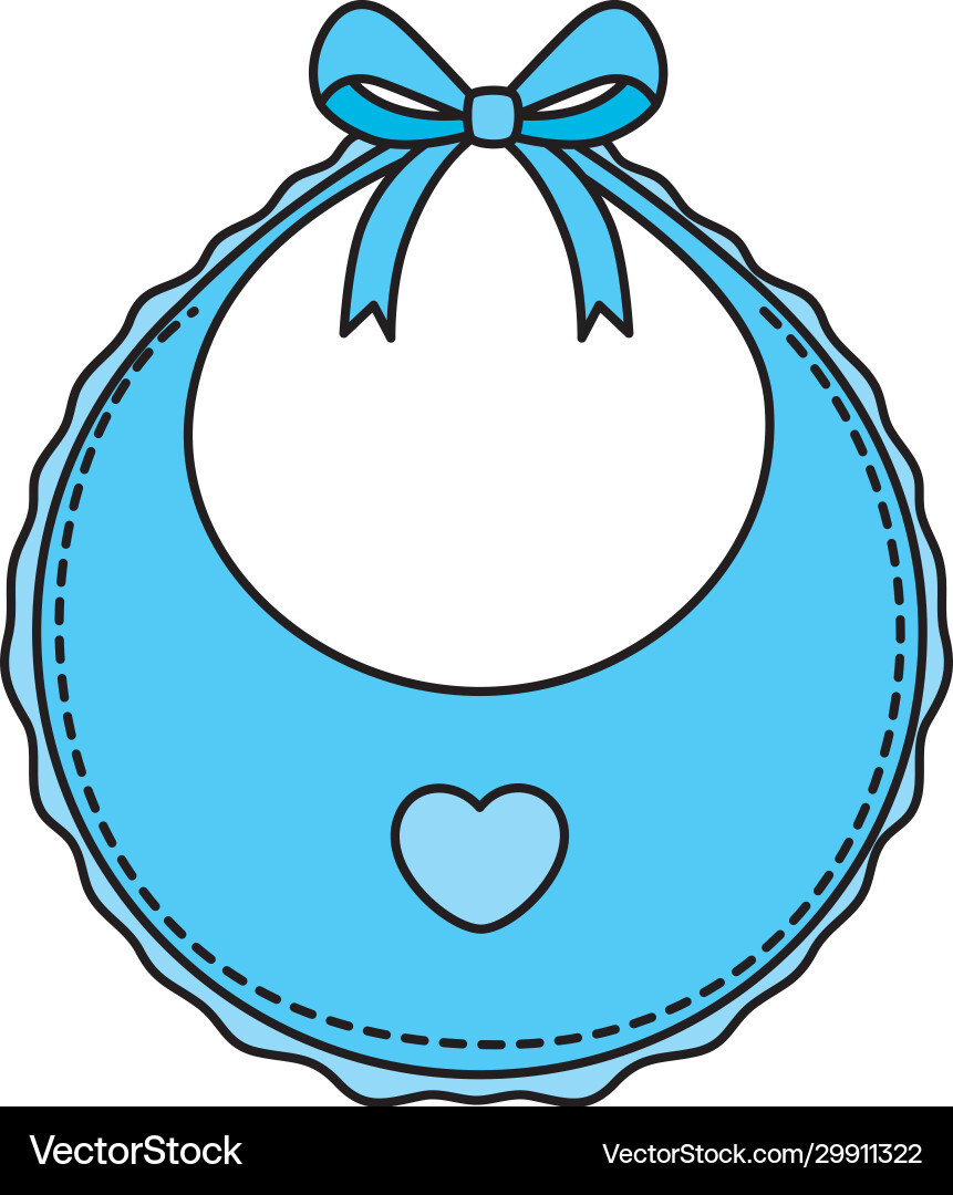 Cute baby bib isolated icon Royalty Free Vector Image