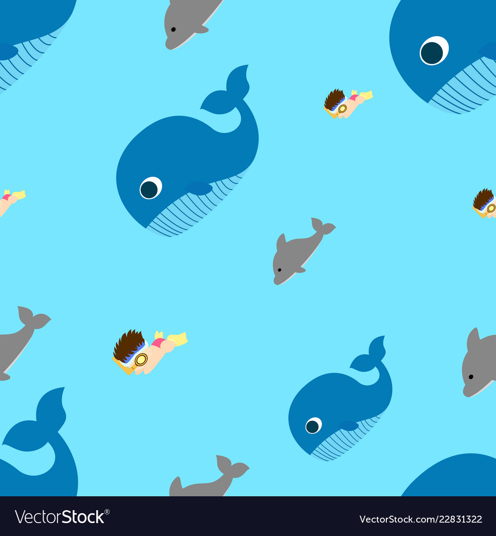 Cute ocean pattern Royalty Free Vector Image - VectorStock