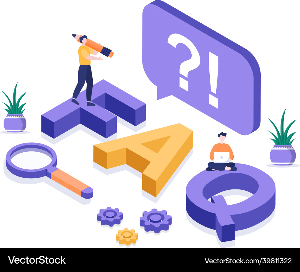 Faq or frequently asked questions for website Vector Image