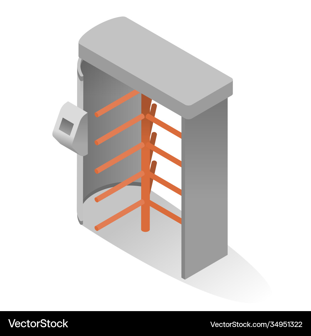 Full height turnstile isometric icon revolving Vector Image