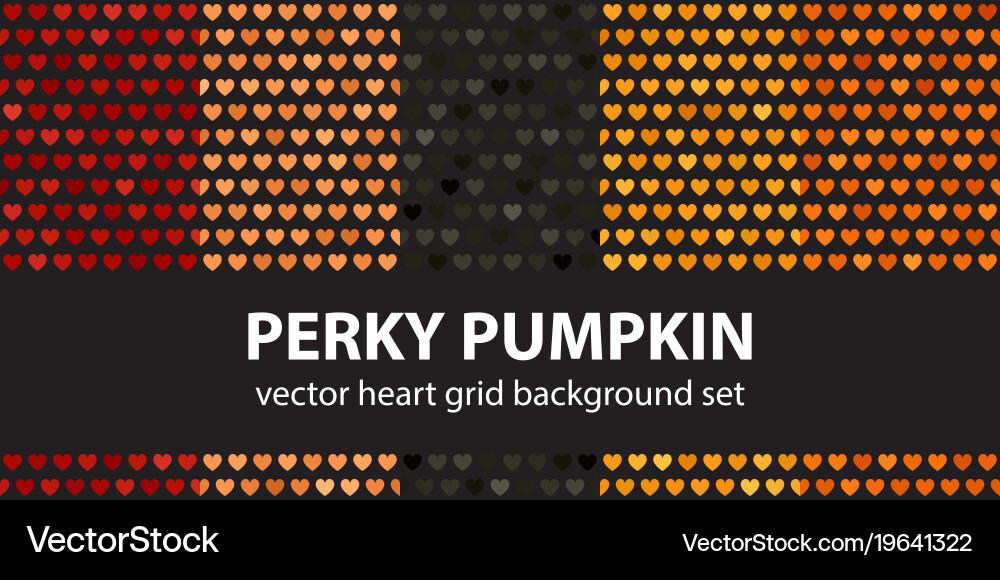 Heart pattern set perky pumpkin seamless Vector Image