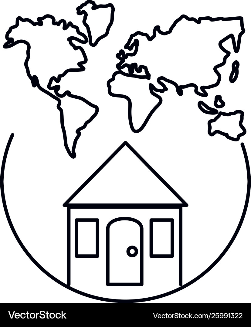 Isolated house and cartography design Royalty Free Vector