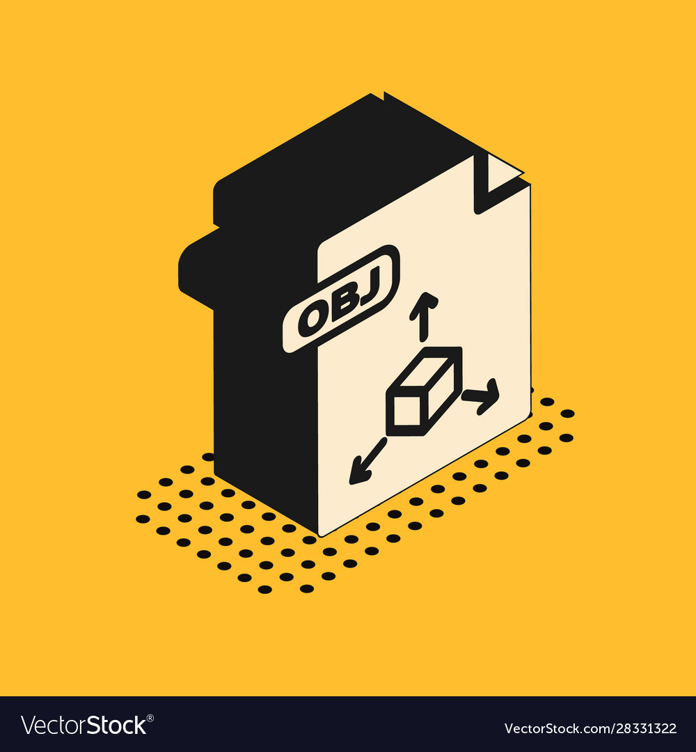 Isometric obj file document download obj button Vector Image