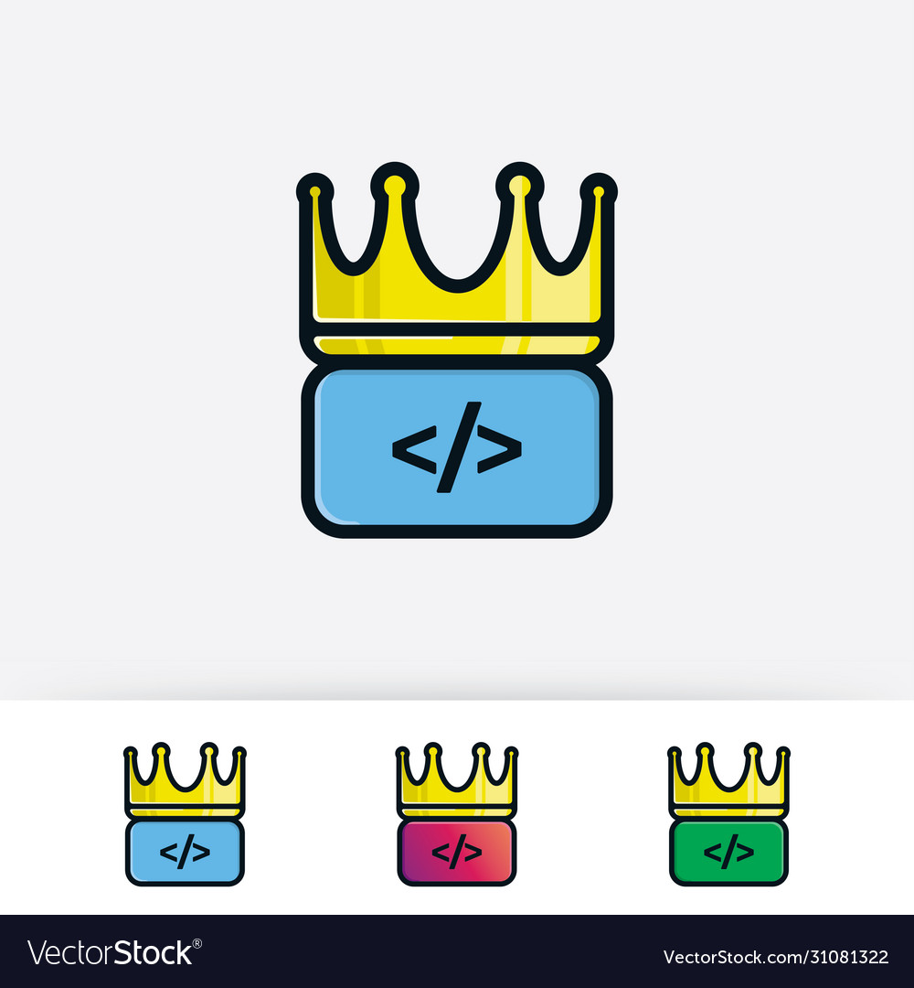 King code icon flat style design isolated Vector Image