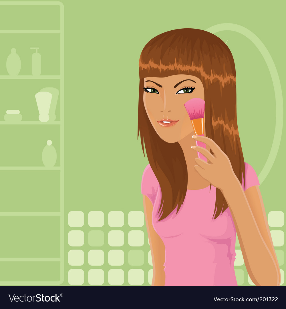 Make up brush Royalty Free Vector Image - VectorStock