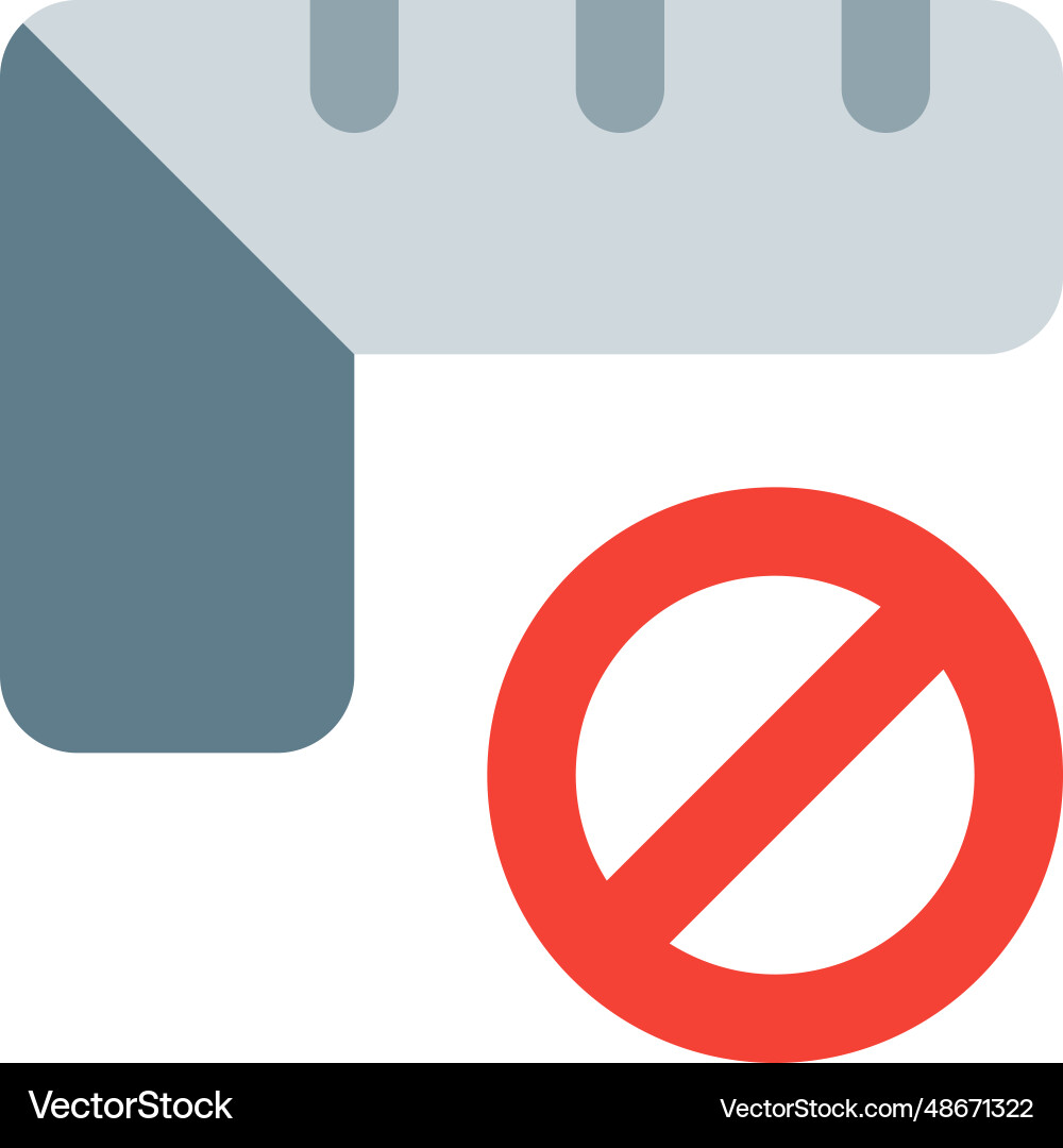 Not authorized to measure with corner ruler Vector Image