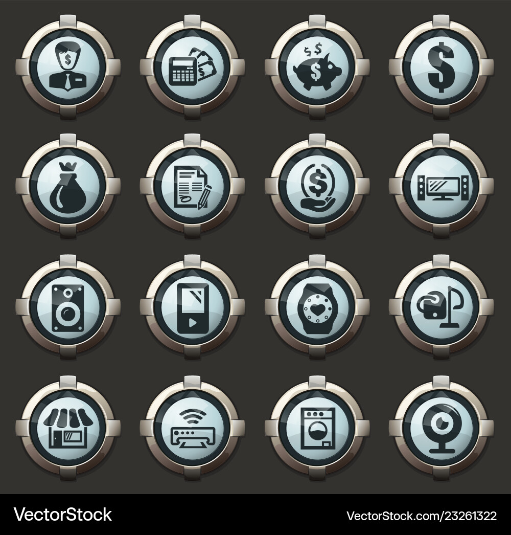 Pawn shop icons set Royalty Free Vector Image - VectorStock