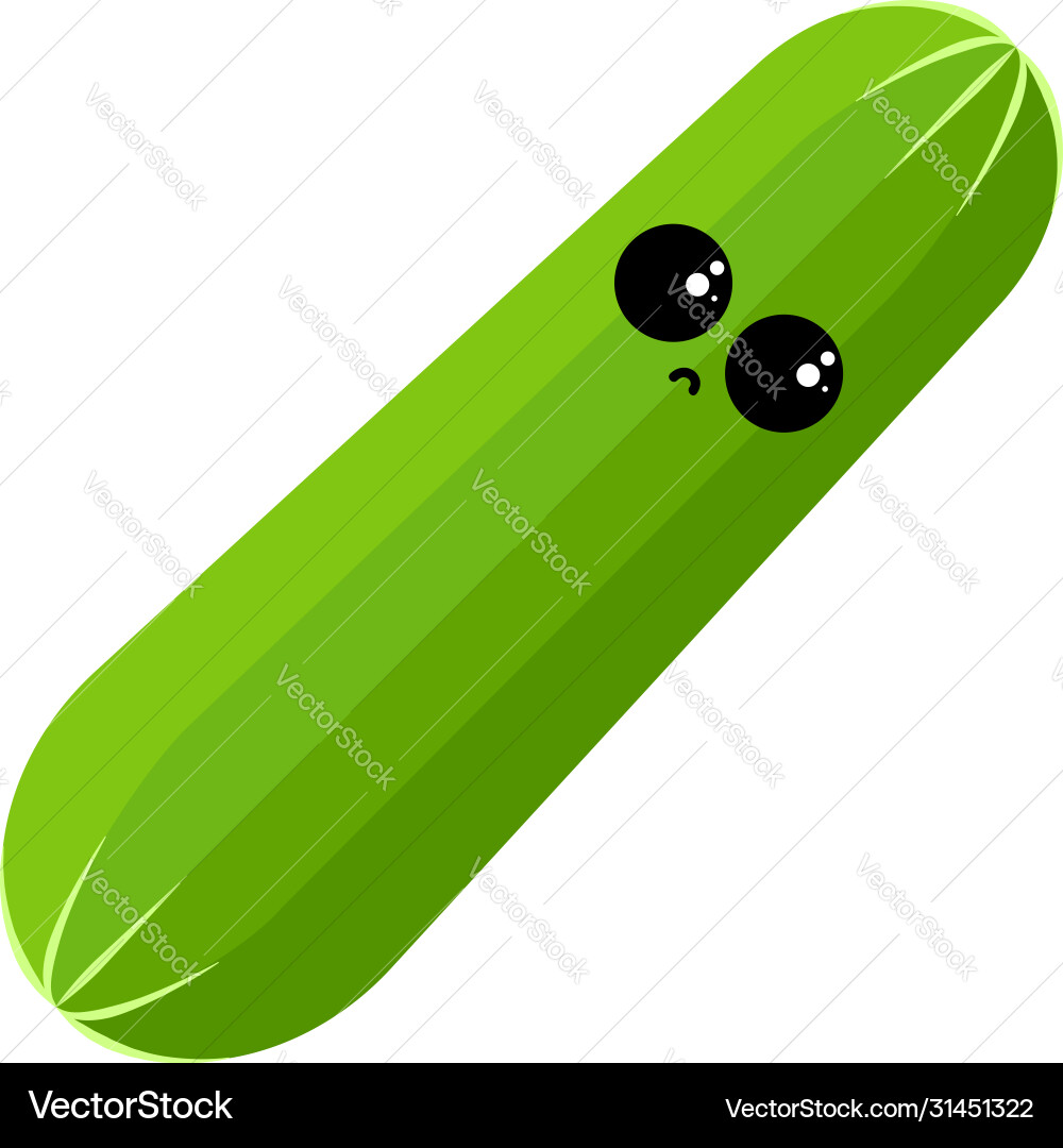 Sad cucumber on white background Royalty Free Vector Image