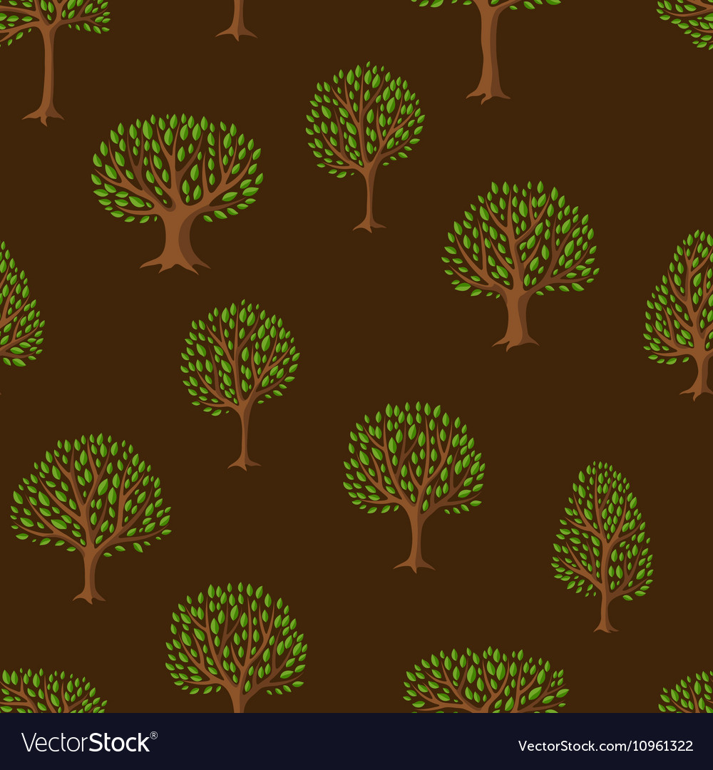 Seamless pattern with abstract stylized trees Vector Image