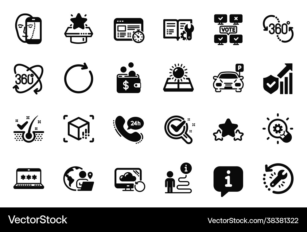 Set technology icons related to anti Royalty Free Vector