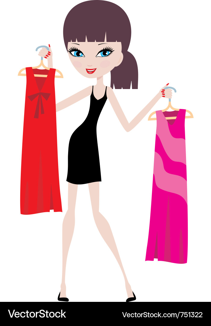 Young woman with hangers Royalty Free Vector Image