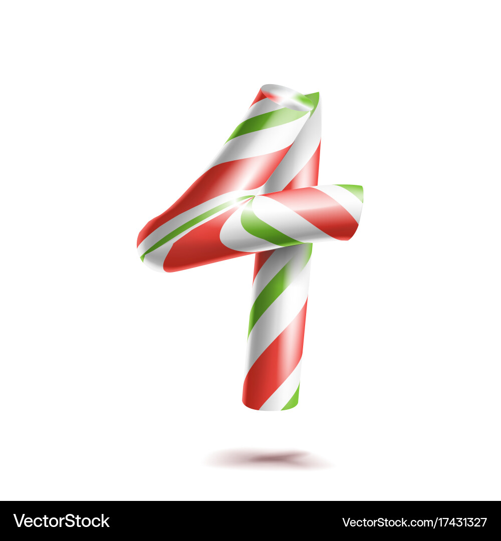 4 number four 3d sign figure Royalty Free Vector Image