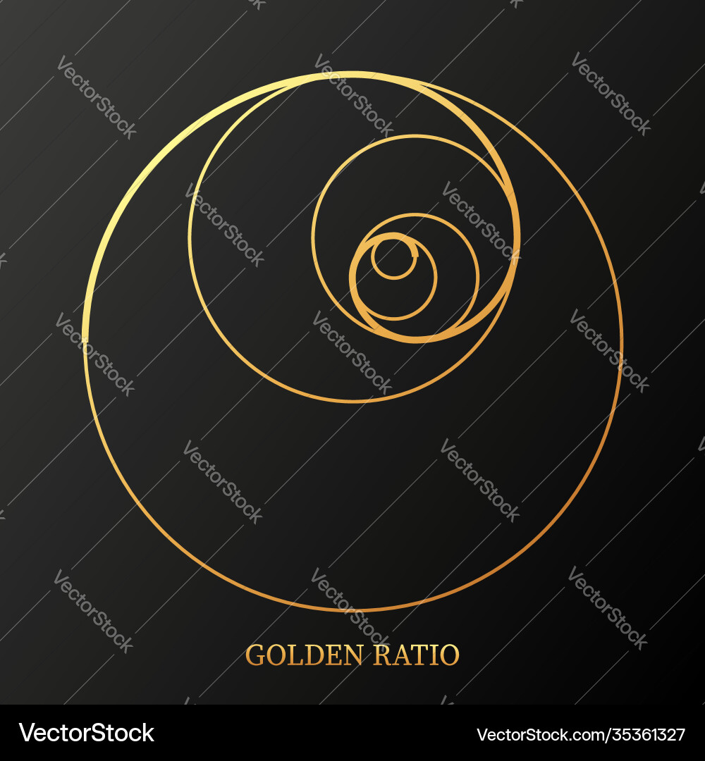 Abstract with golden ratio on gray Royalty Free Vector Image