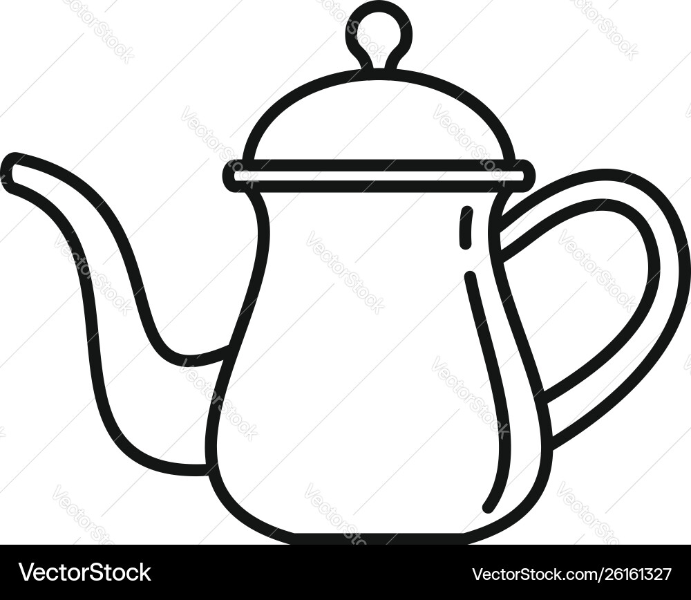 Arabic coffee pot icon outline style Royalty Free Vector