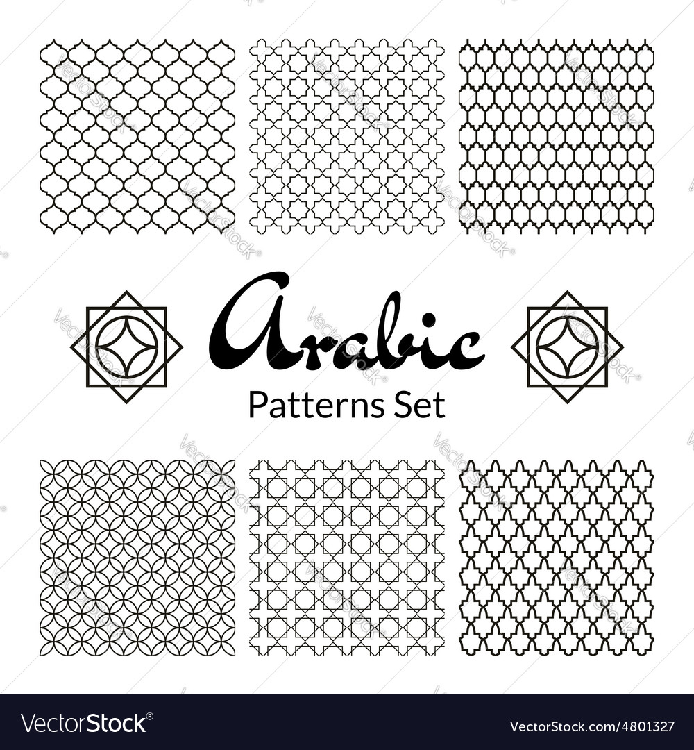 Arabic seamless patterns set Royalty Free Vector Image