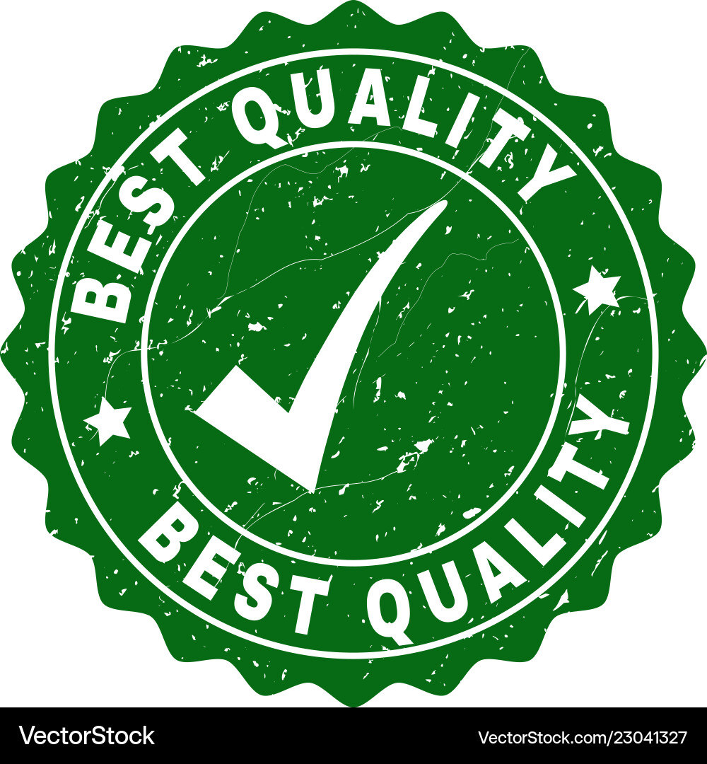Best quality grunge stamp with tick Royalty Free Vector